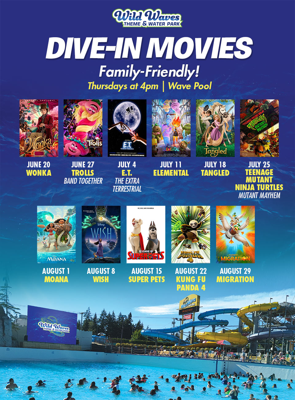 Dive-In Movies - Wild Waves Theme & Water Park